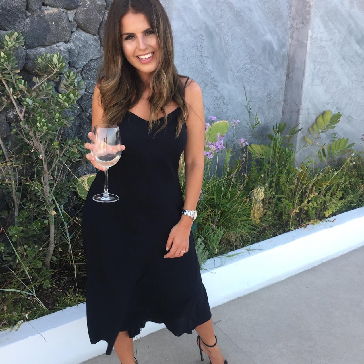 Scanlan Theodore Navy Silk Slip Dress Size XS - Depop