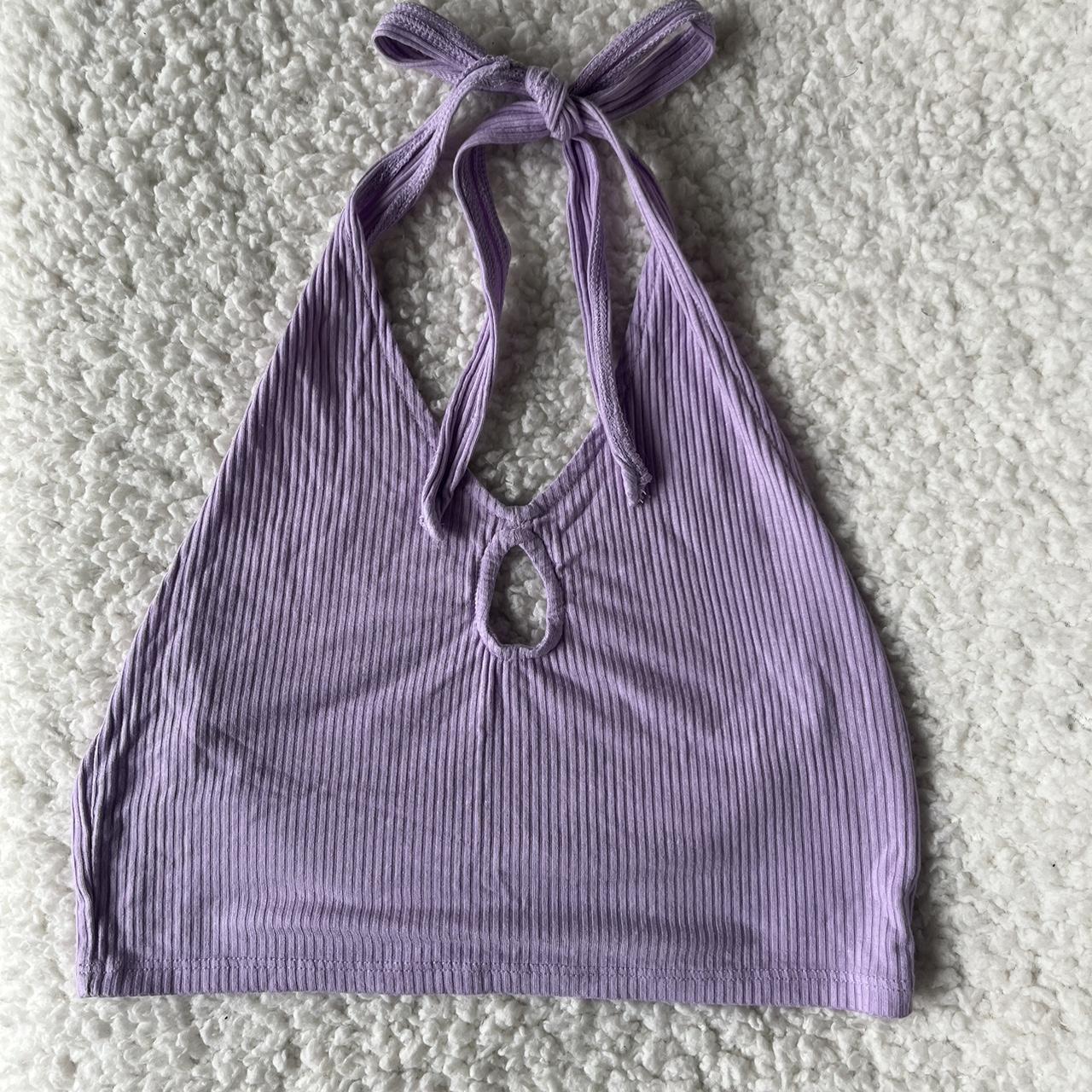 Violet pacsun keyhole halter top 💜 Worn once, in... - Depop