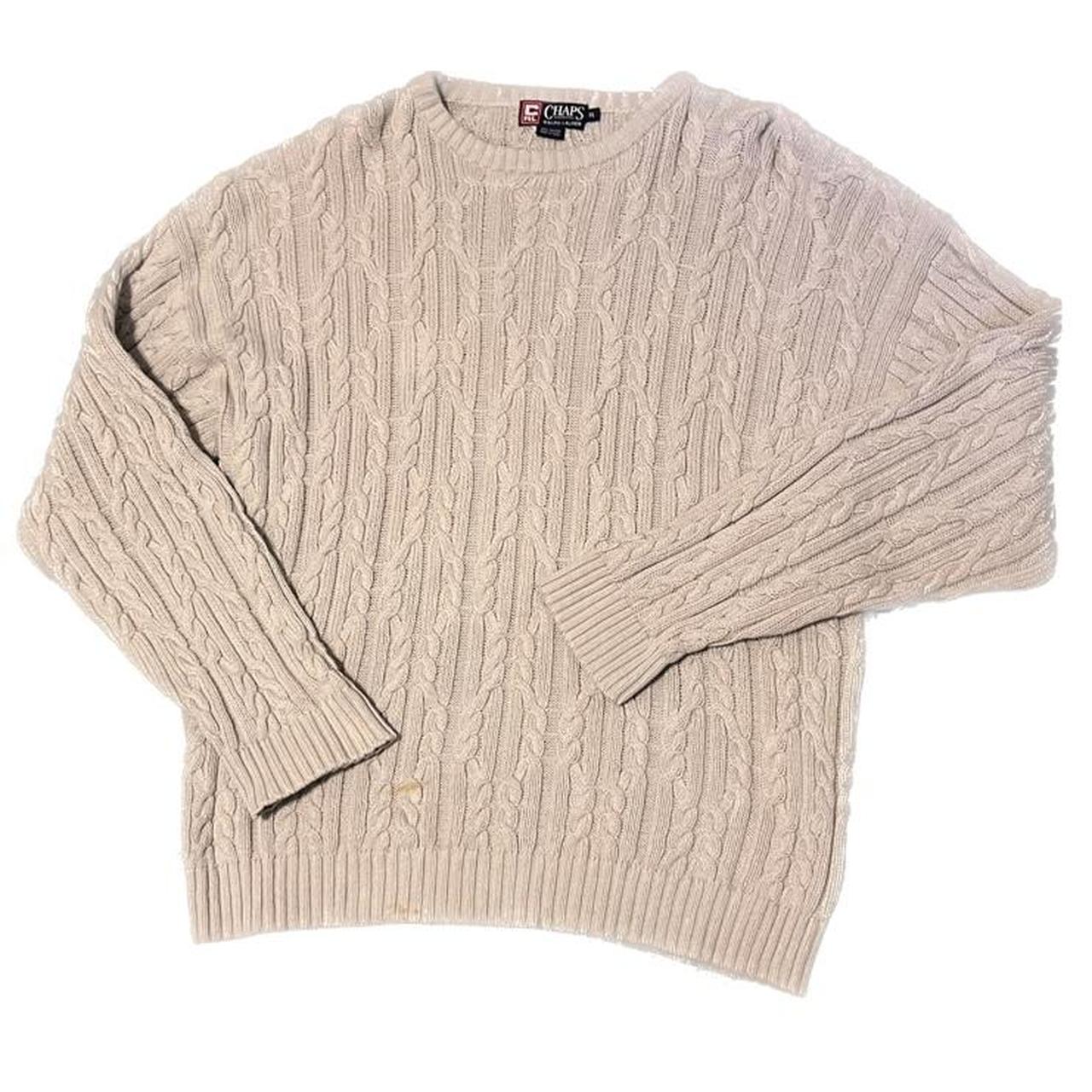 chaps ralph lauren chunky cable-knit sweater two... - Depop