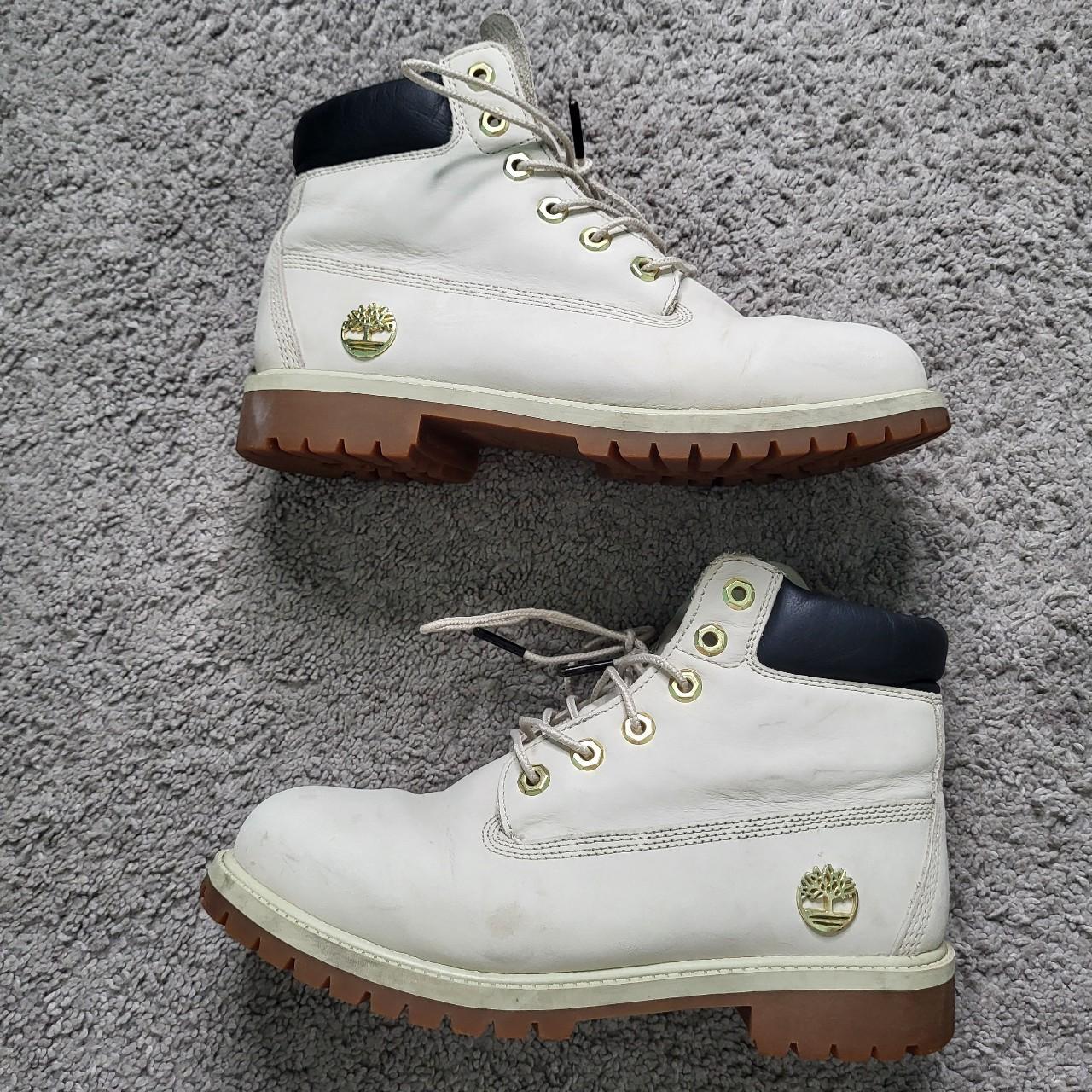 Timberland White Boots Size: 6.5 Brand:... - Depop