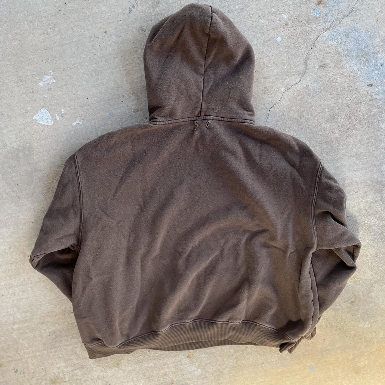 Boxy brown hoodie, great basic for summer. Fits... - Depop