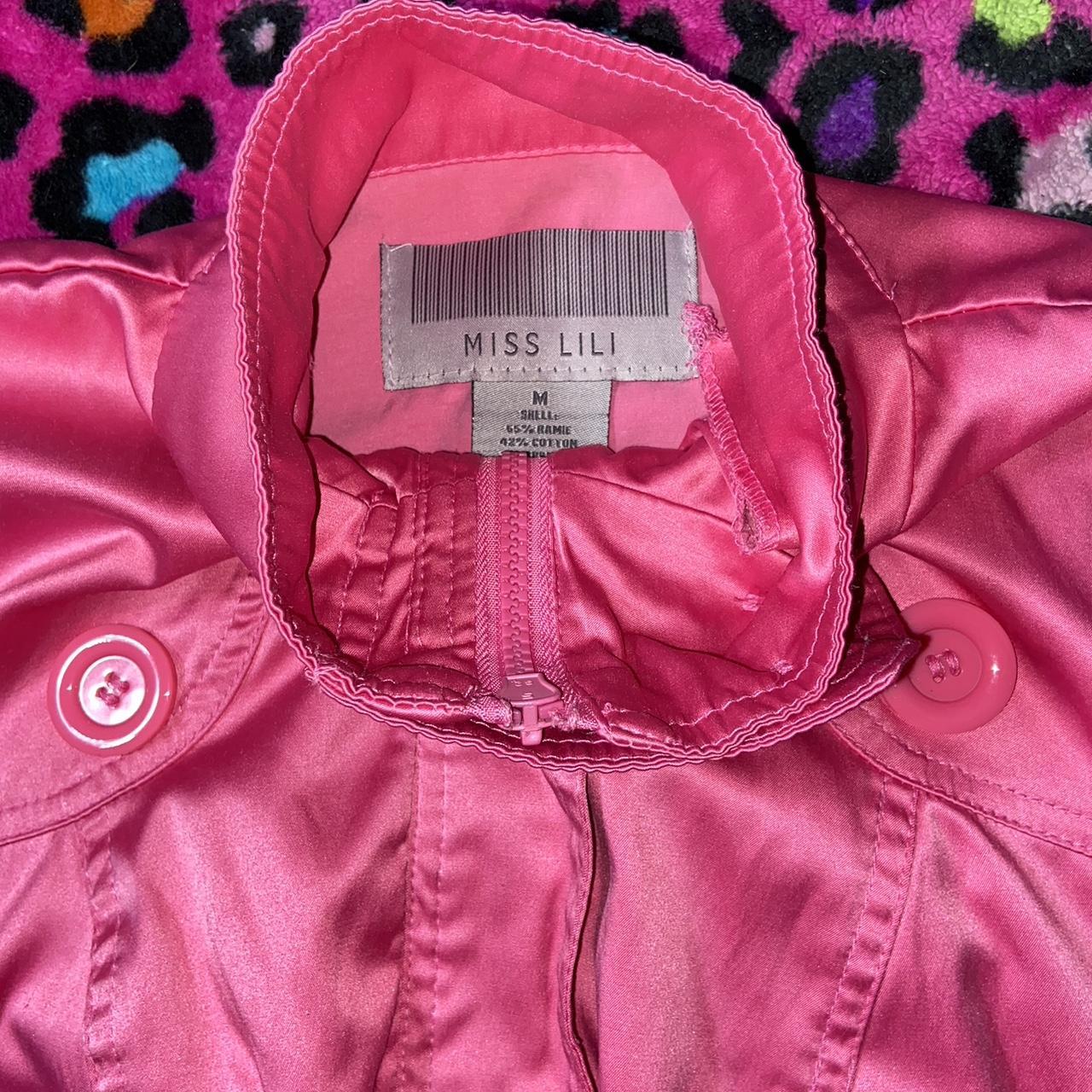 Medium Miss Lili Pink Buttoned 3/4 Sleeve Top Only... - Depop