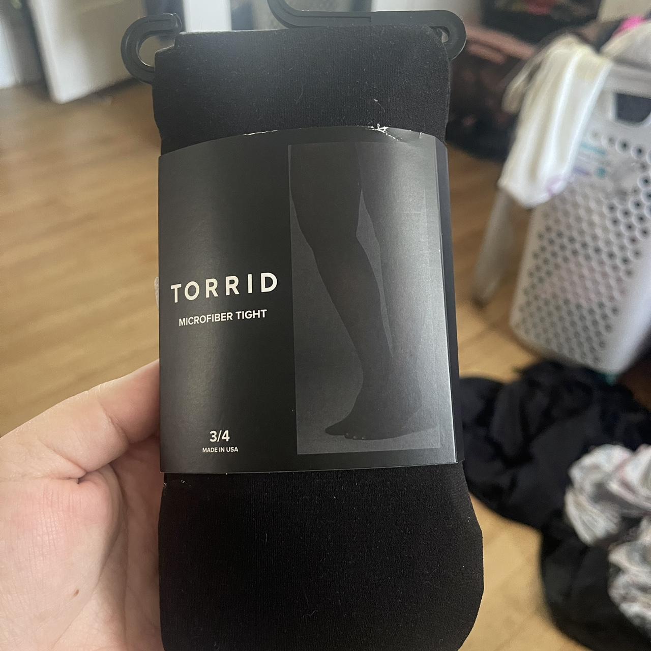 Torrid black microfiber tights, size 3/4 Please... - Depop
