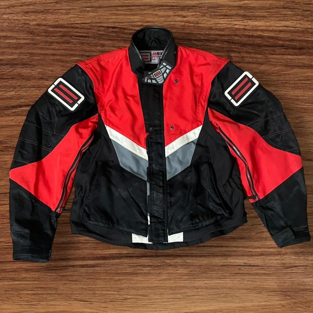 Vintage Shift Padded Motorcycle Racing Jacket Padded... - Depop