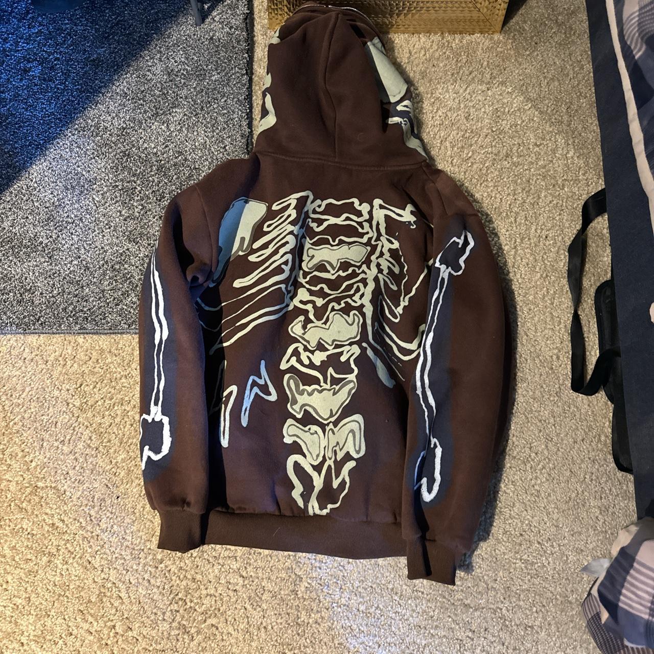 Travis Scott skeleton zip up no rips No stains... - Depop