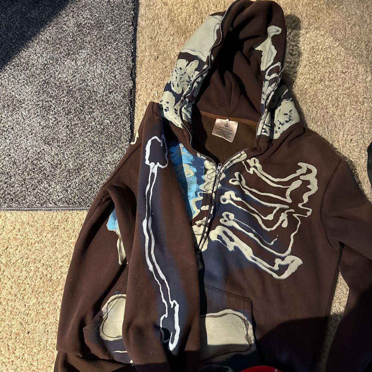 Travis Scott skeleton zip up no rips No stains... - Depop