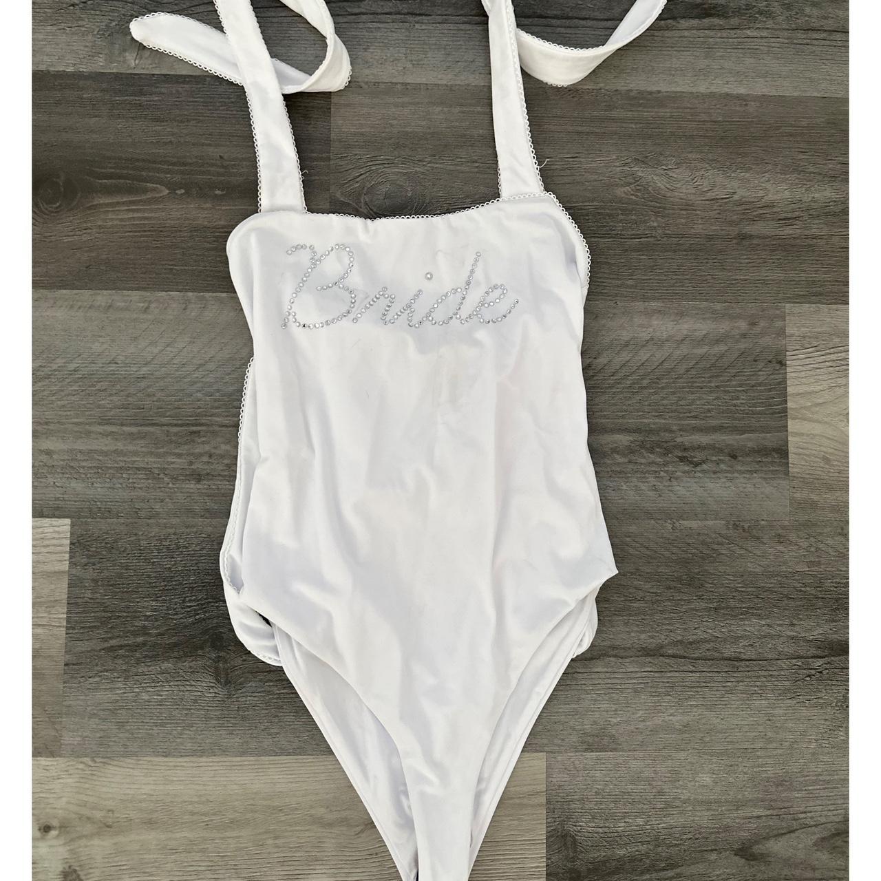 Bride Rhinestone Beach Riot One Piece Never Worn - Depop