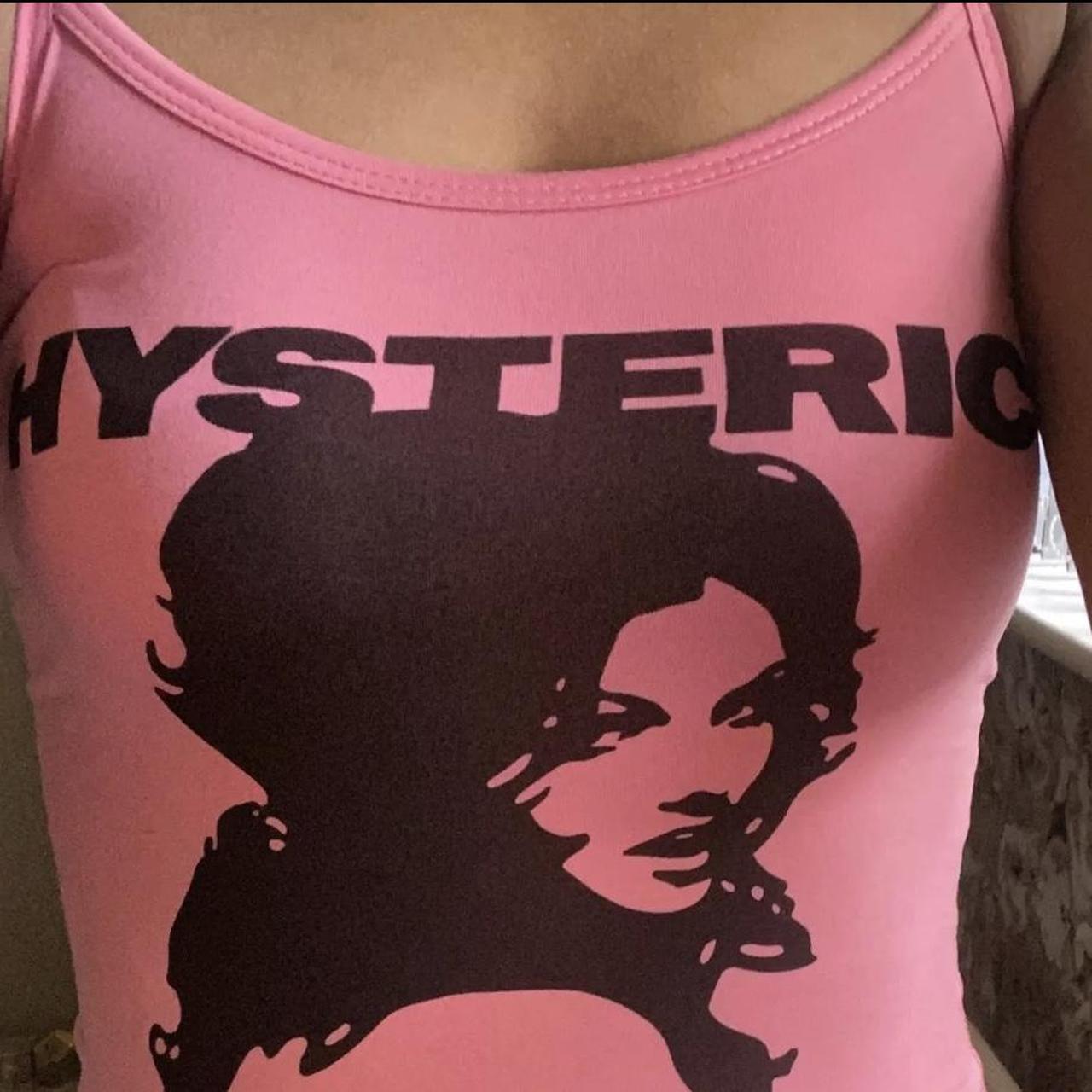 Y2k Vintage 2000s graphic pink hysteric grunge... - Depop