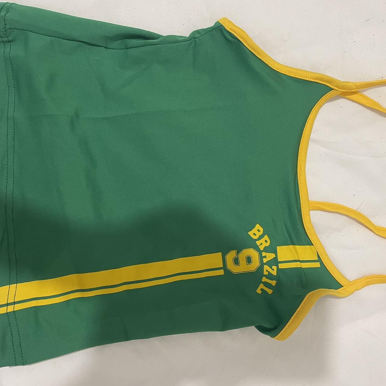 Y2k Vintage 2000s brazil logo number sport stripe... - Depop