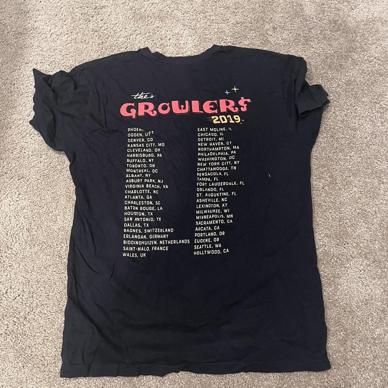 medium black 2019 the growlers shirt, soft and... - Depop