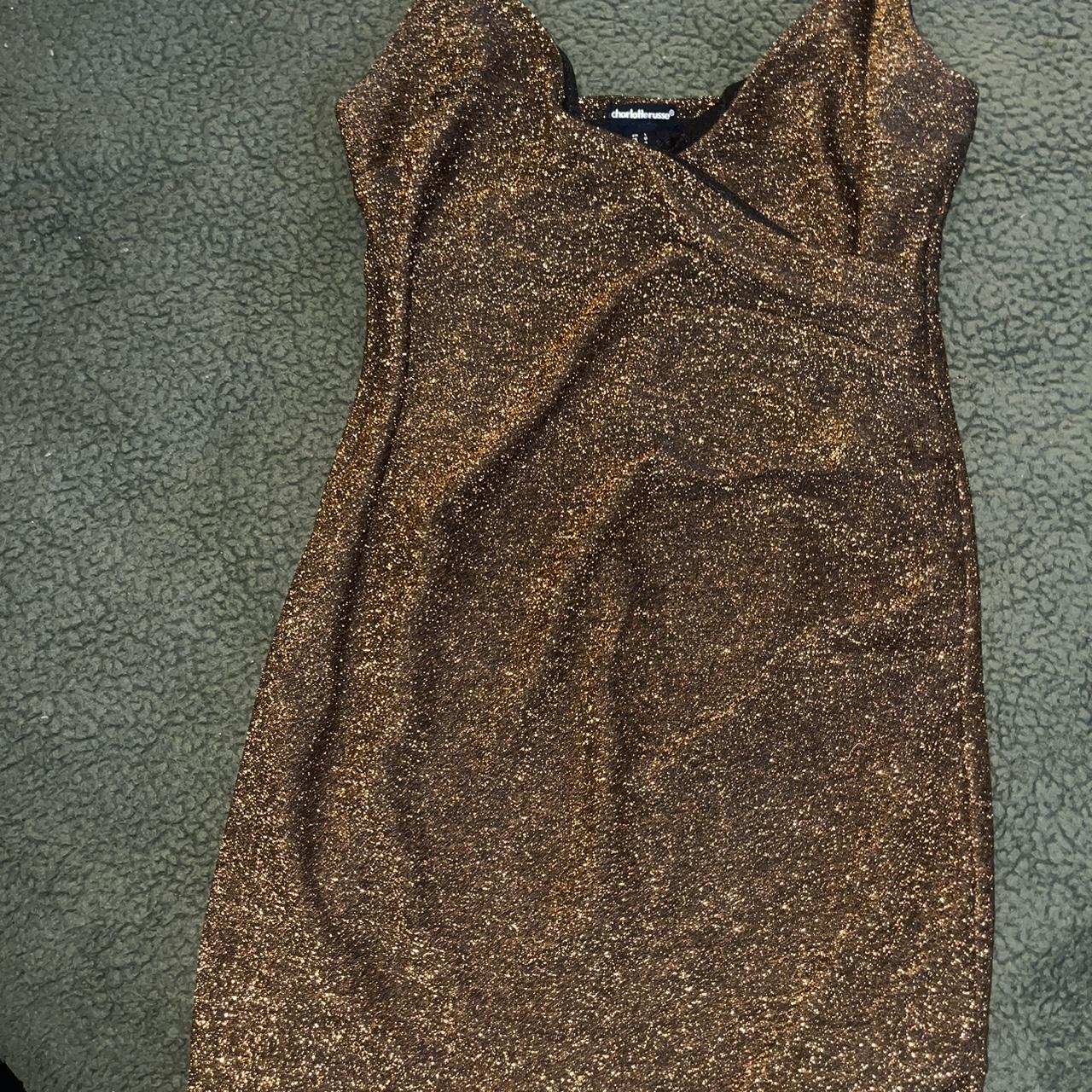 Gold sparkling dress / good condition - Depop