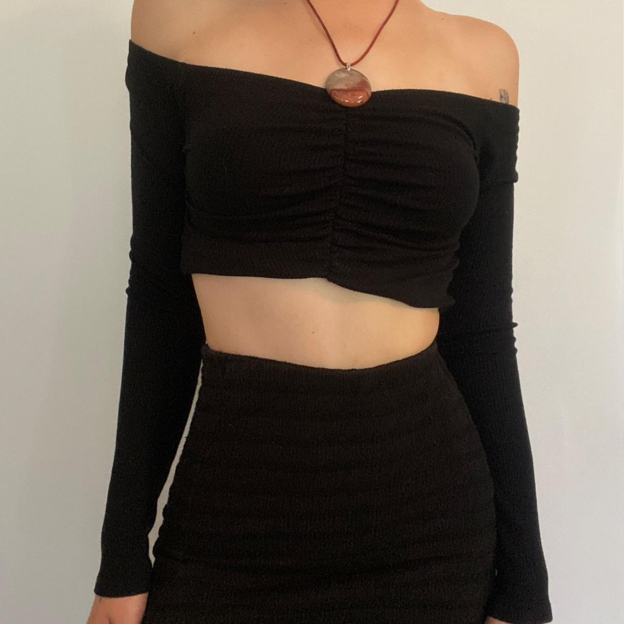 Super cute/versatile black top! Only worn a couple... - Depop