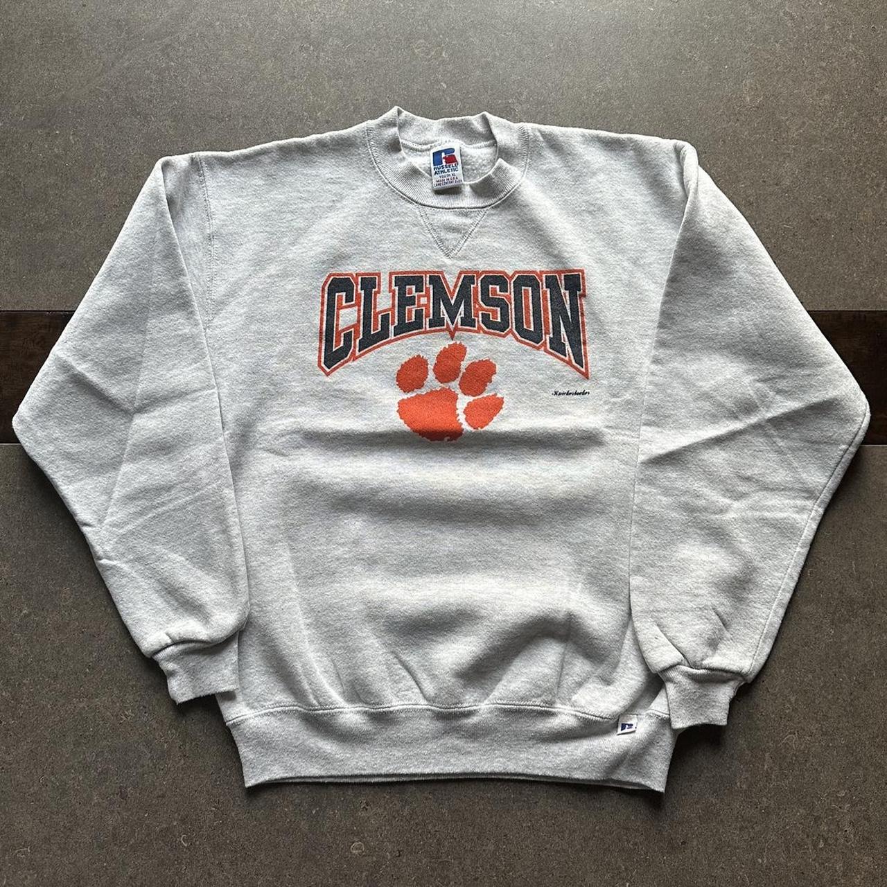 Vintage Clemson University Russell Crewneck Tagged... - Depop