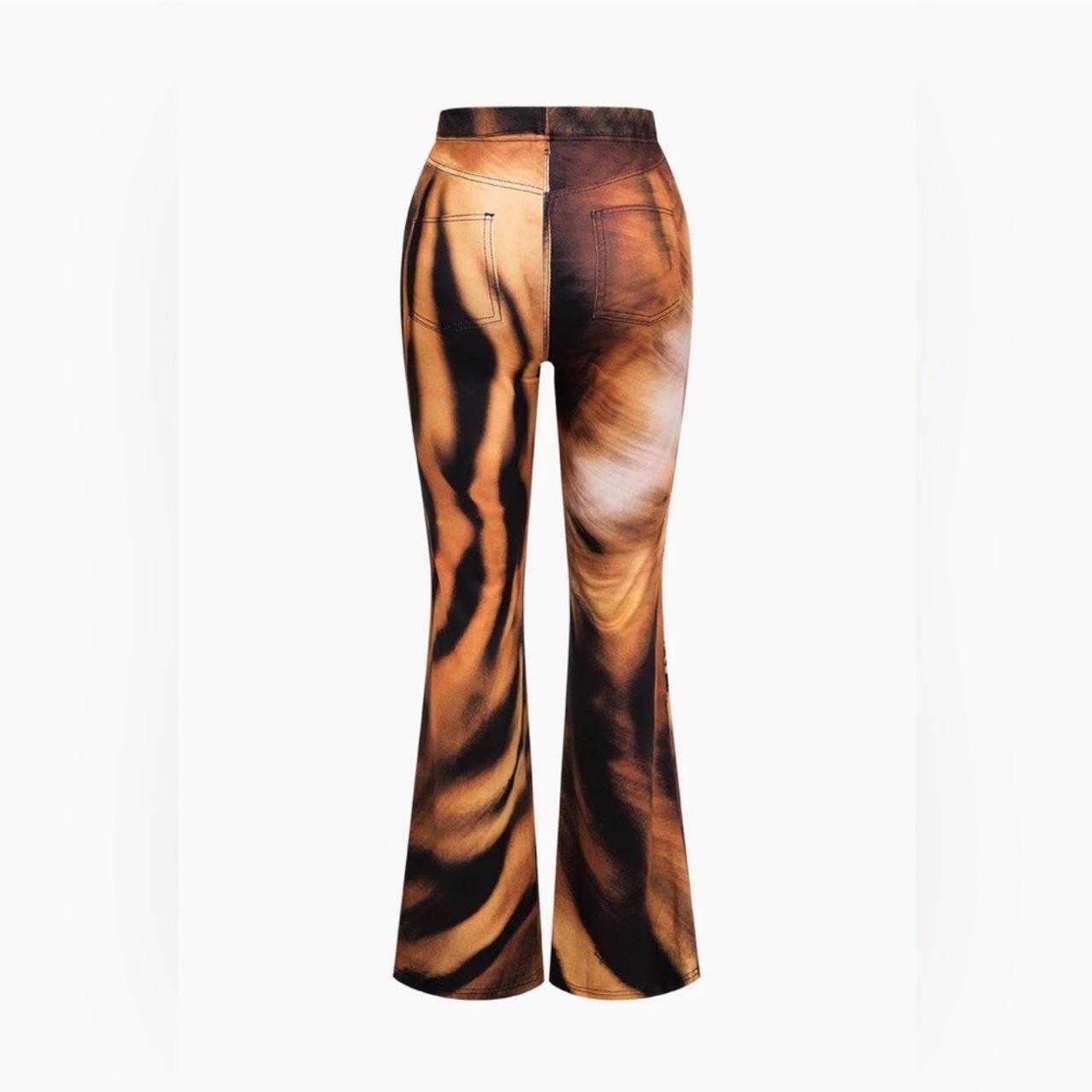 Tiger print flare “jeans” #flares Brand New - Never... | Depop