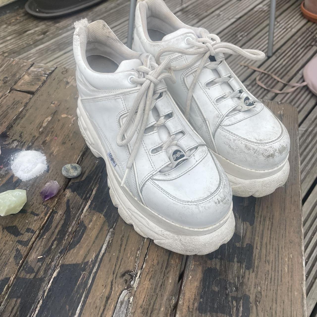 white buffalo platform shoes size 43 / UK 9 but run... - Depop