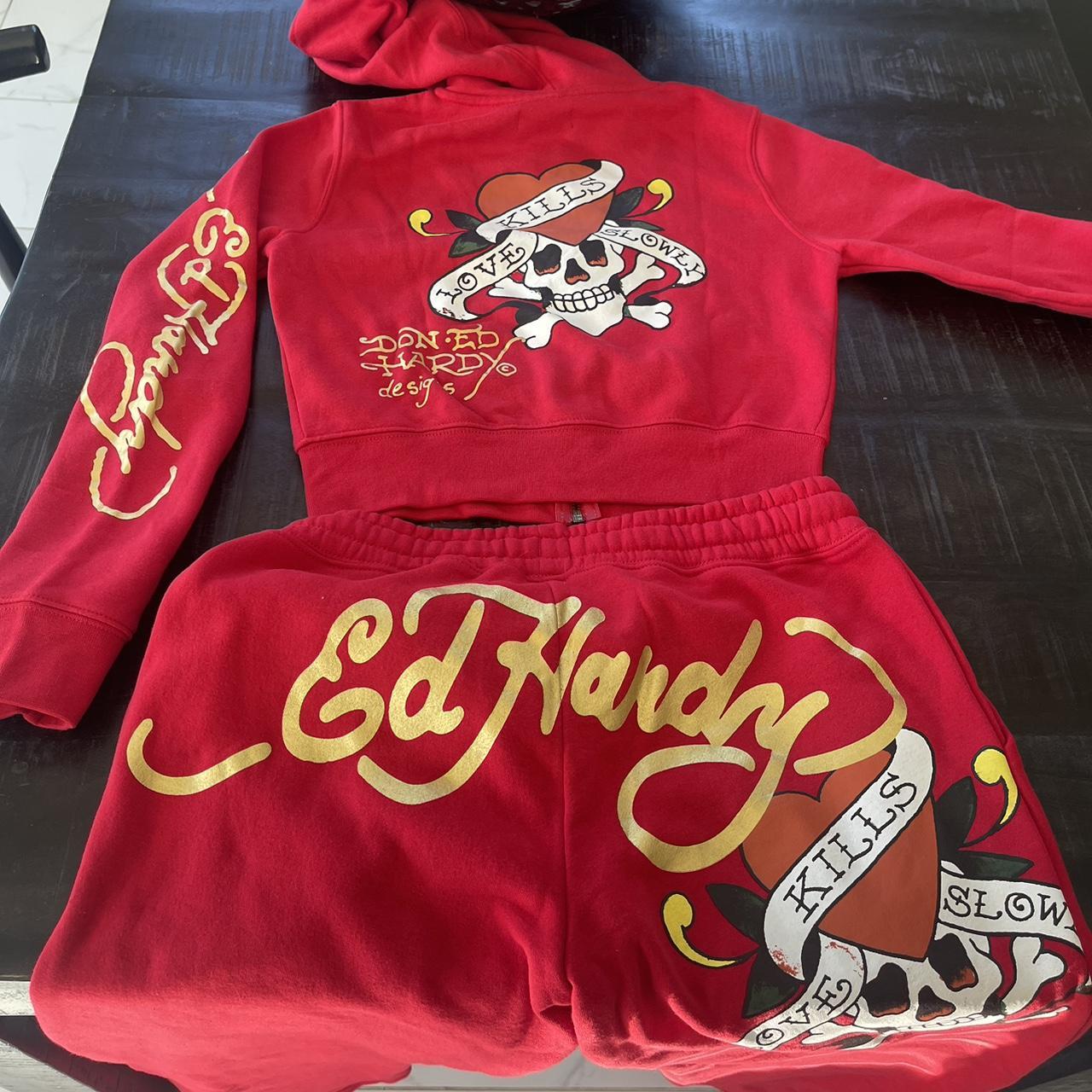 Ed Hardy sweat pant set brand new with the tags on... - Depop