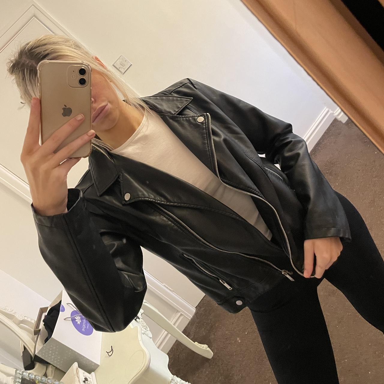 Black leather jacket 🖤 •From primark •Similar to... - Depop