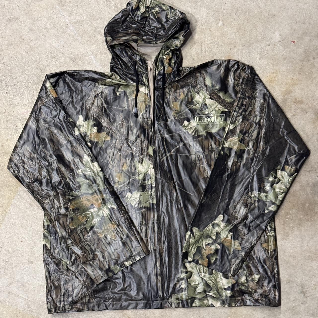 Realtree Rain jacket PVC Windbreaker plastic Outdoor... - Depop