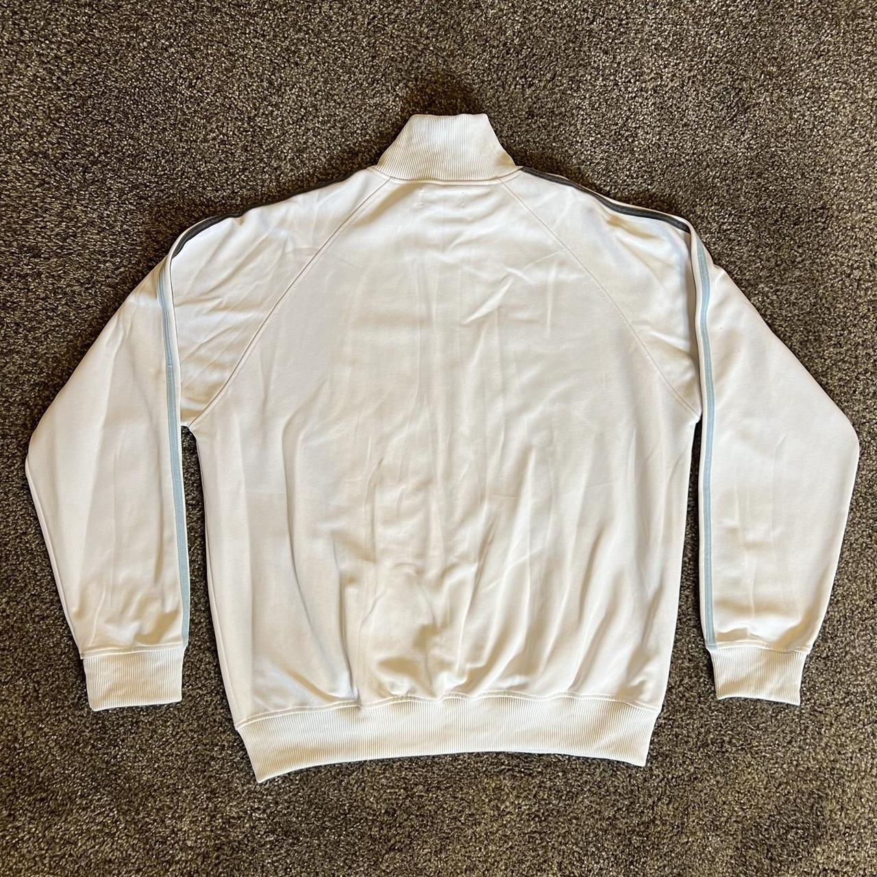 White retro Fred Perry track top Like new Large - Depop
