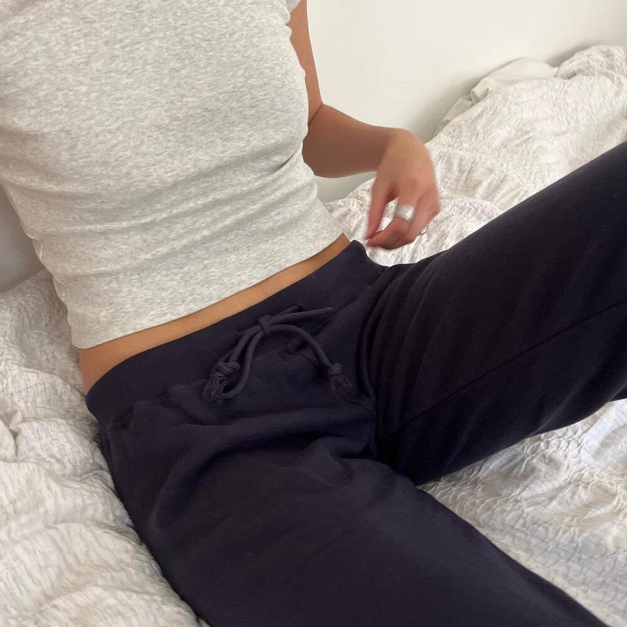 brandy melville rainey navy blue sweatpants low rise... | Depop