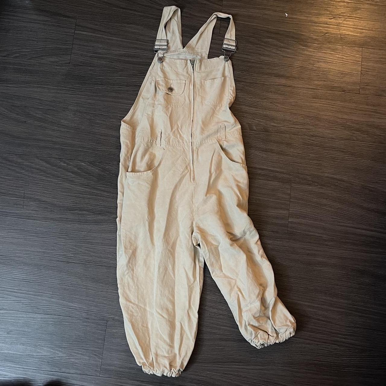 「Sample」Nude Overalls ! Cream Colored Size :... - Depop