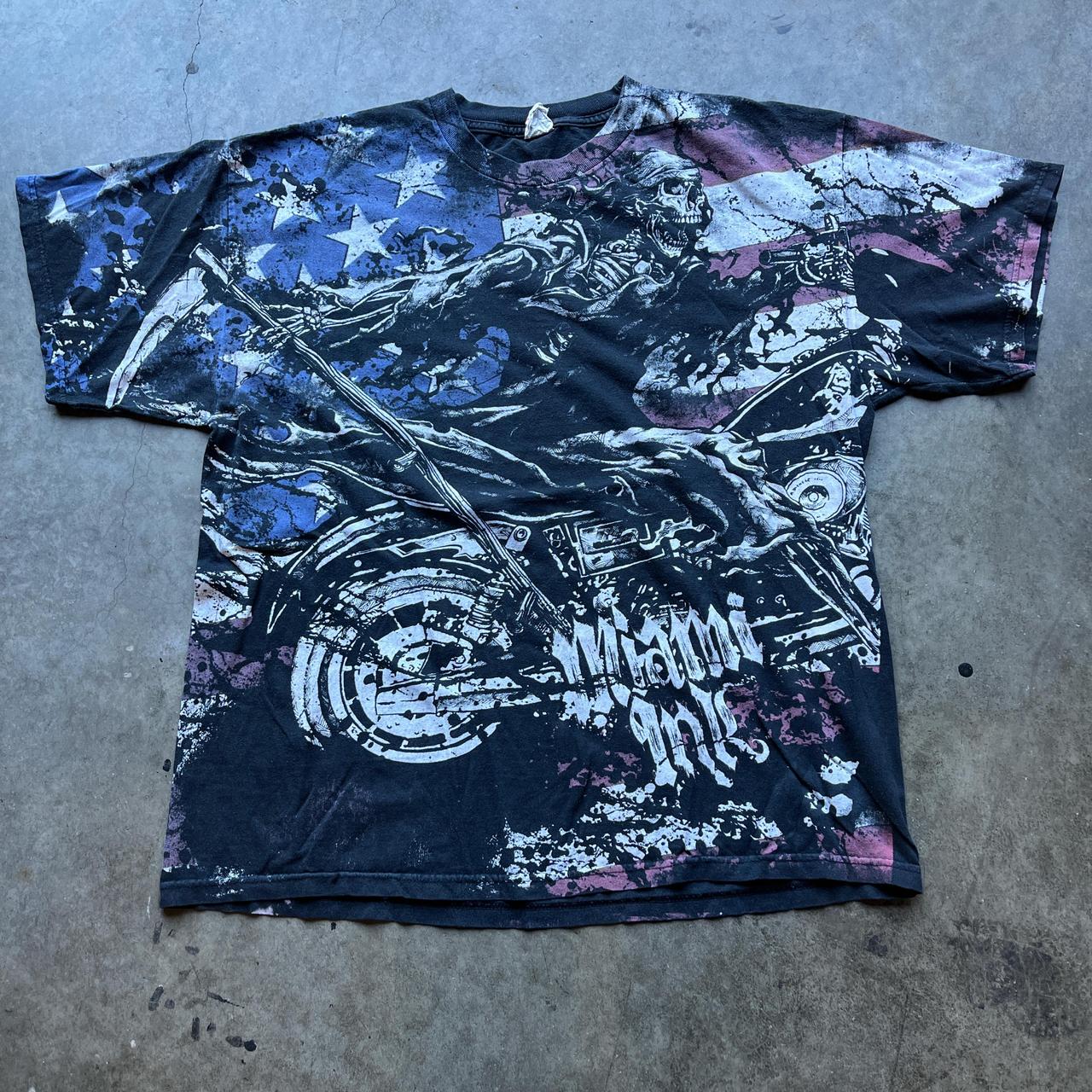 Y2K Miami Ink Grunge AOP T-shirt Insane grail Miami... - Depop