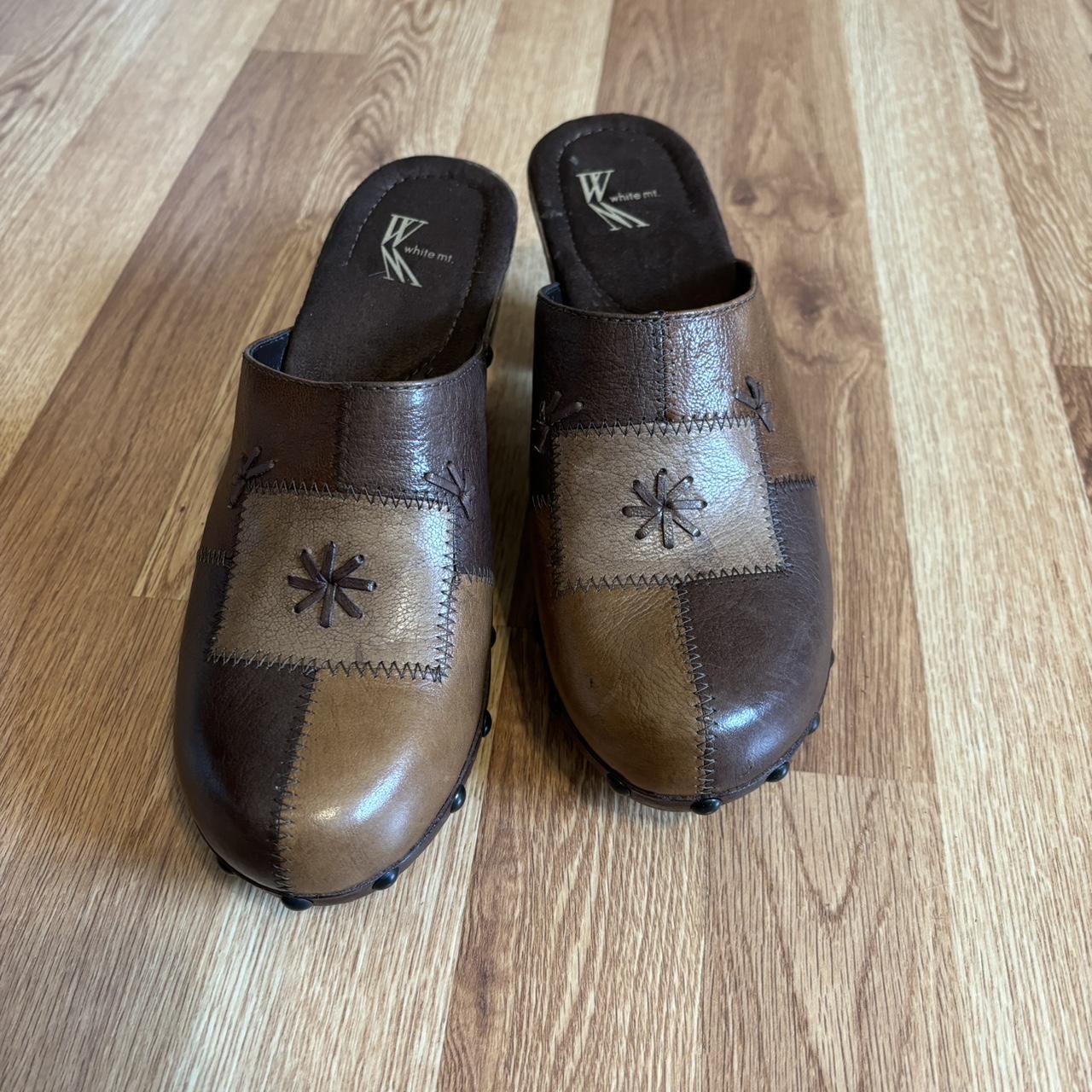 Witchy Leather Patchwork clogs🌿 - Depop