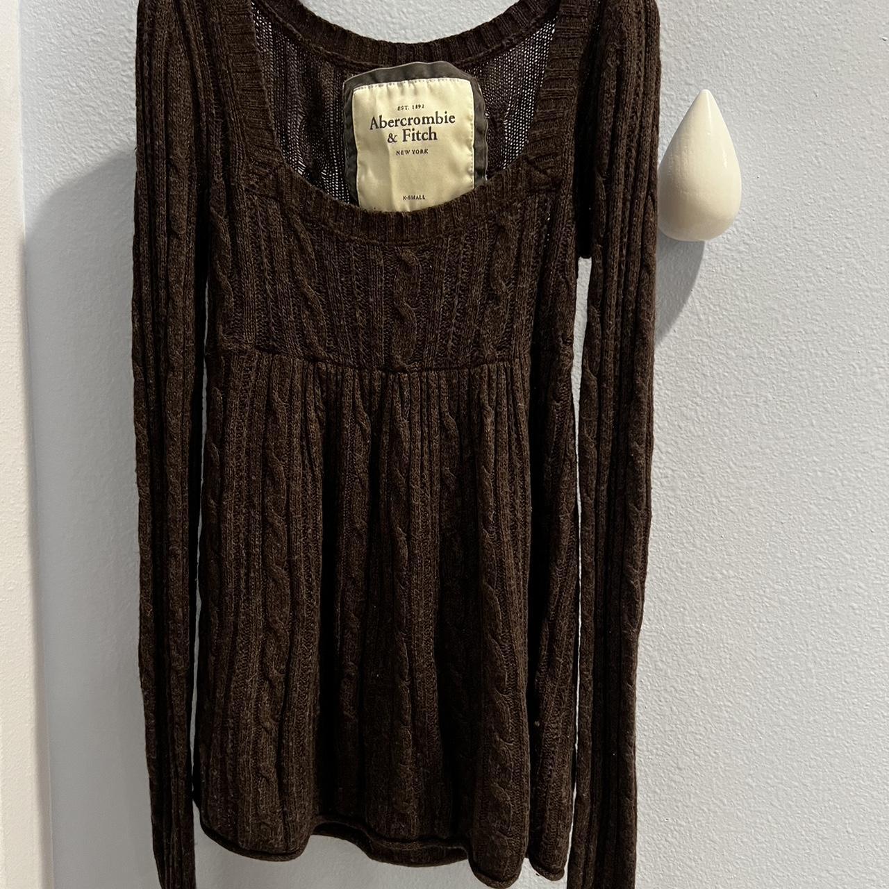 brown abercrombie babydoll top - size: xs - good... - Depop