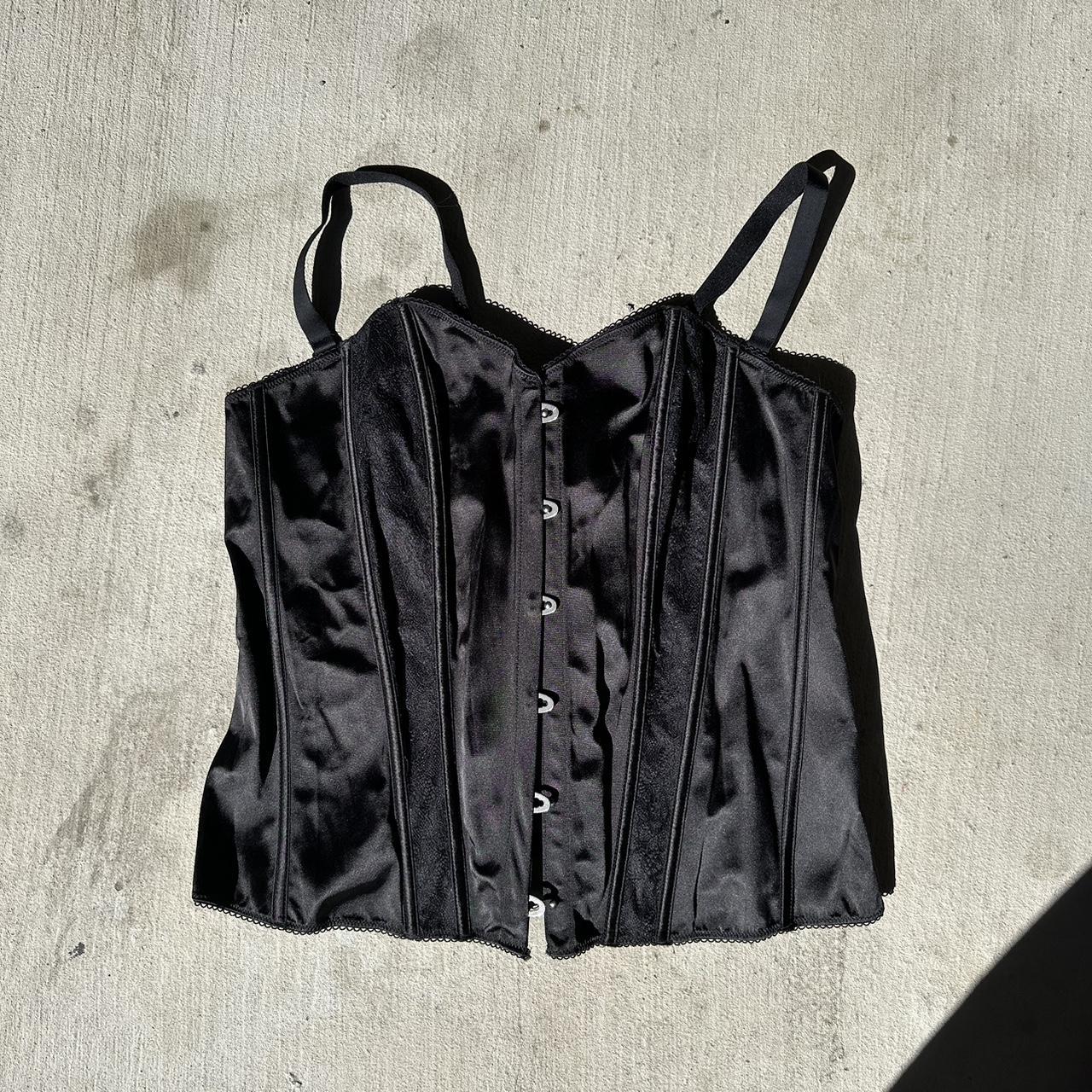 Black corset with removable straps. Corset has a... - Depop