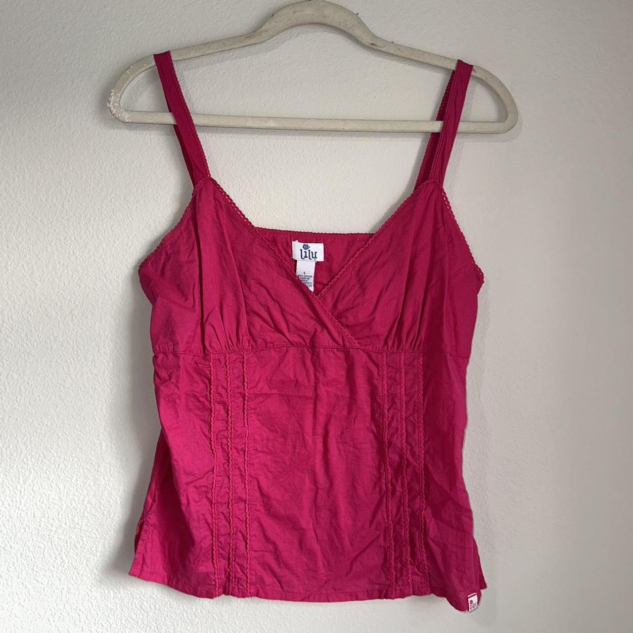 Y2K magenta tank top with some details on the front.... - Depop