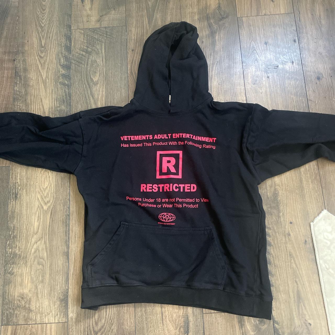 Vetements Restricted Only 18+ hoodie Only worn a... - Depop