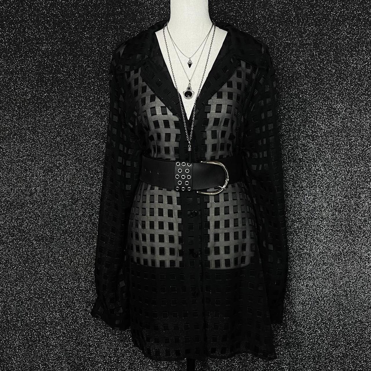 Vintage gothic button up. A 1990s blouse in a unique... | Depop