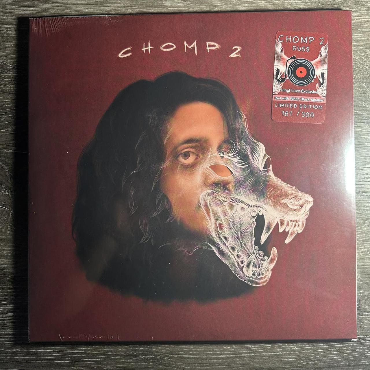 Russ “chomp 2” red, white and black splatter... - Depop