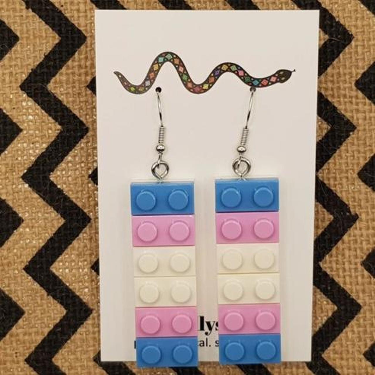 Transgender flag Lego earrings 🏳️‍⚧️ $5 postage, or... - Depop