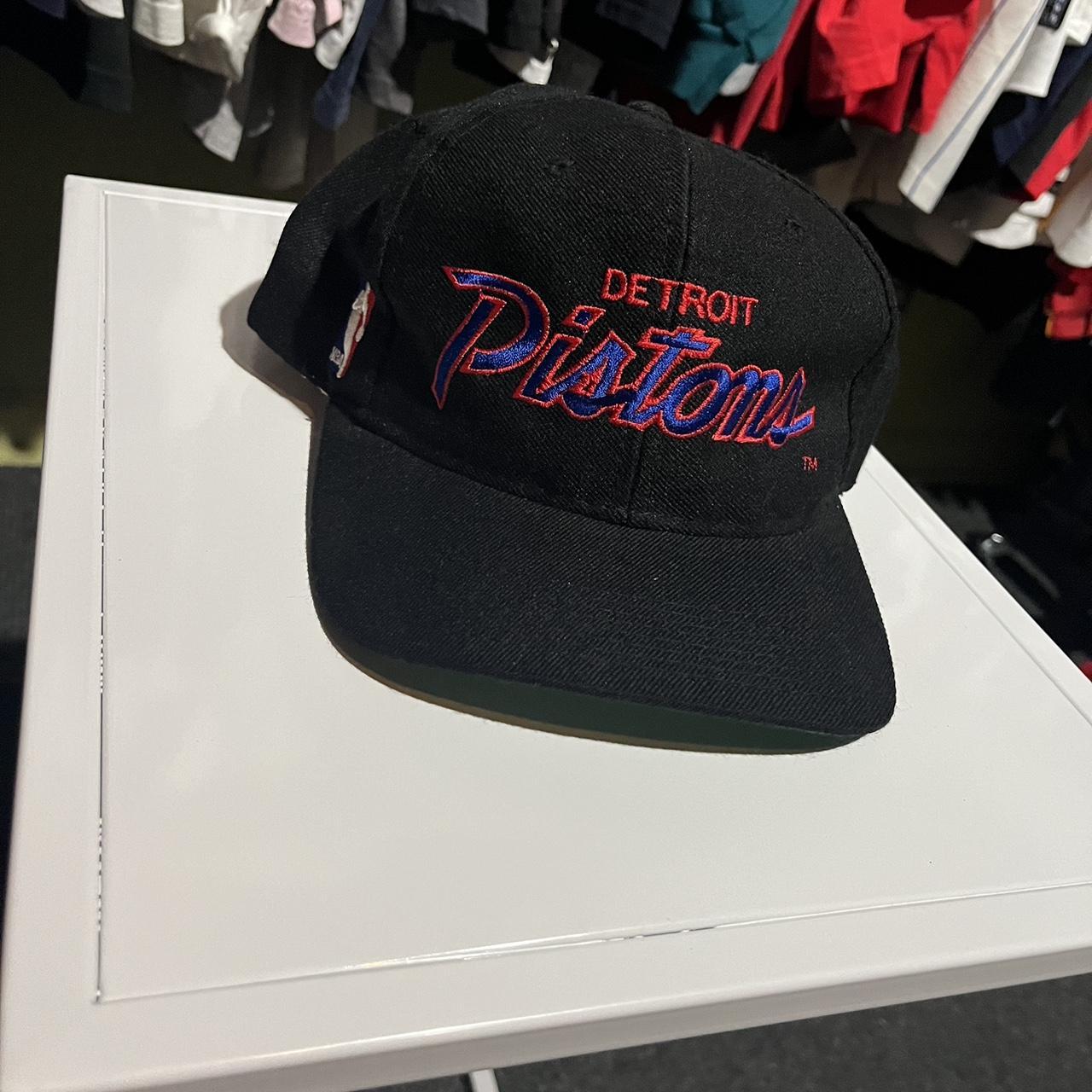 Vintage 80s Detroit Pistons script logo snapback. - Depop