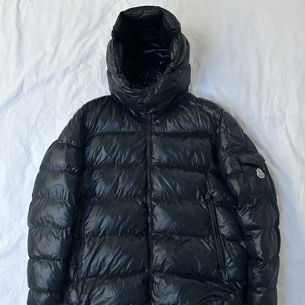 Navy Moncler maya puffer jacket. Price reflects... - Depop