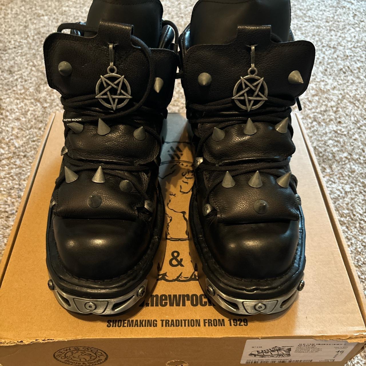 new rock spike pentagram platform boots size 12... - Depop