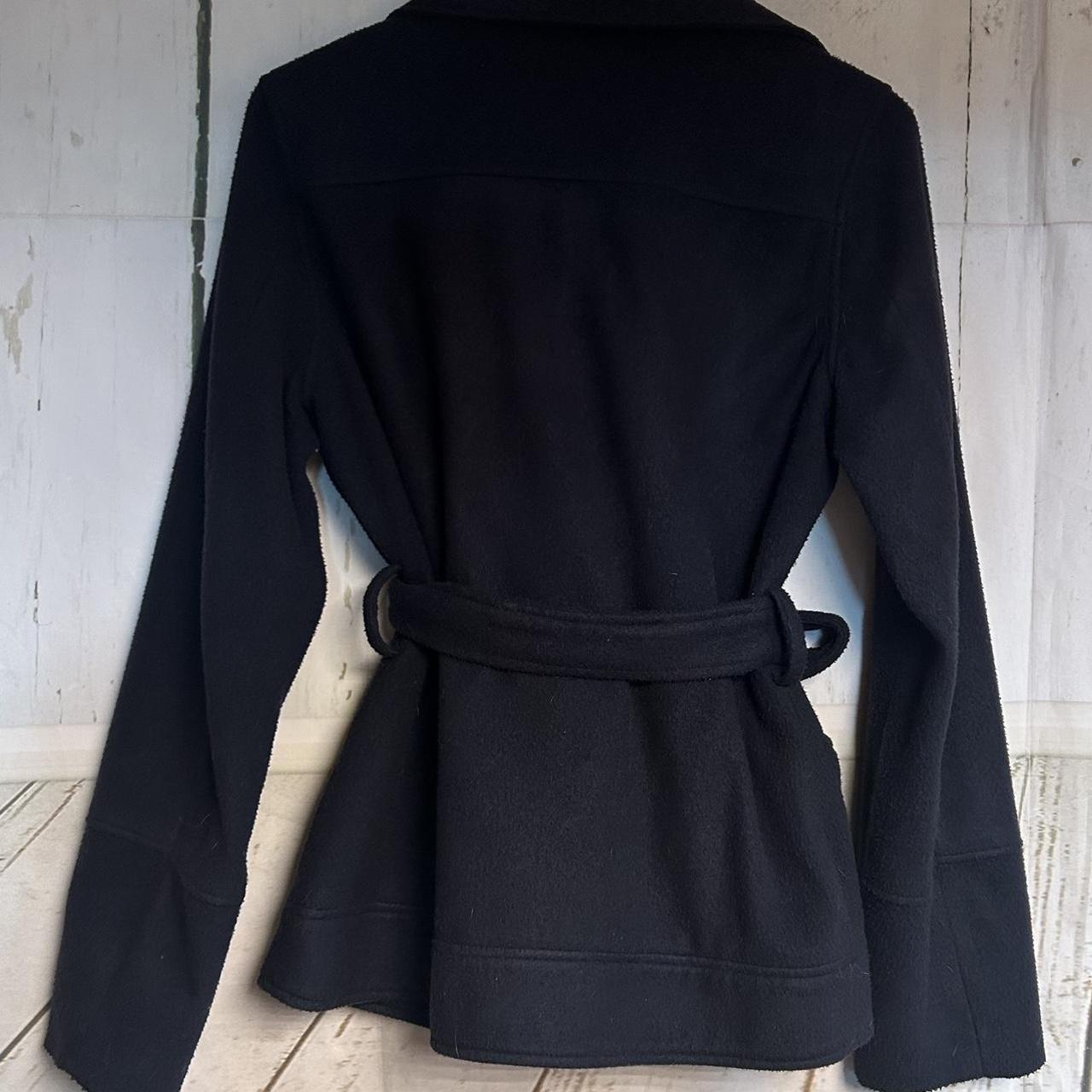 Yoki New York collection navy fleece pea coat with... - Depop