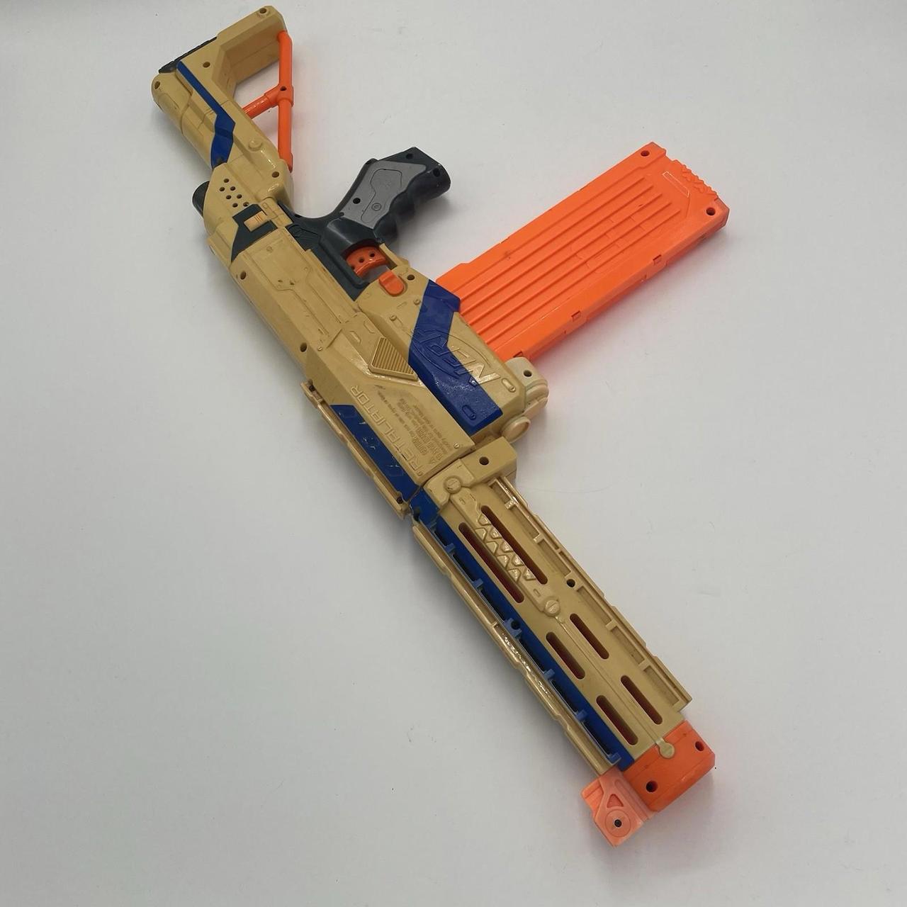 Nerf N-Strike Elite Retaliator White & Blue w/ Stock... | Depop