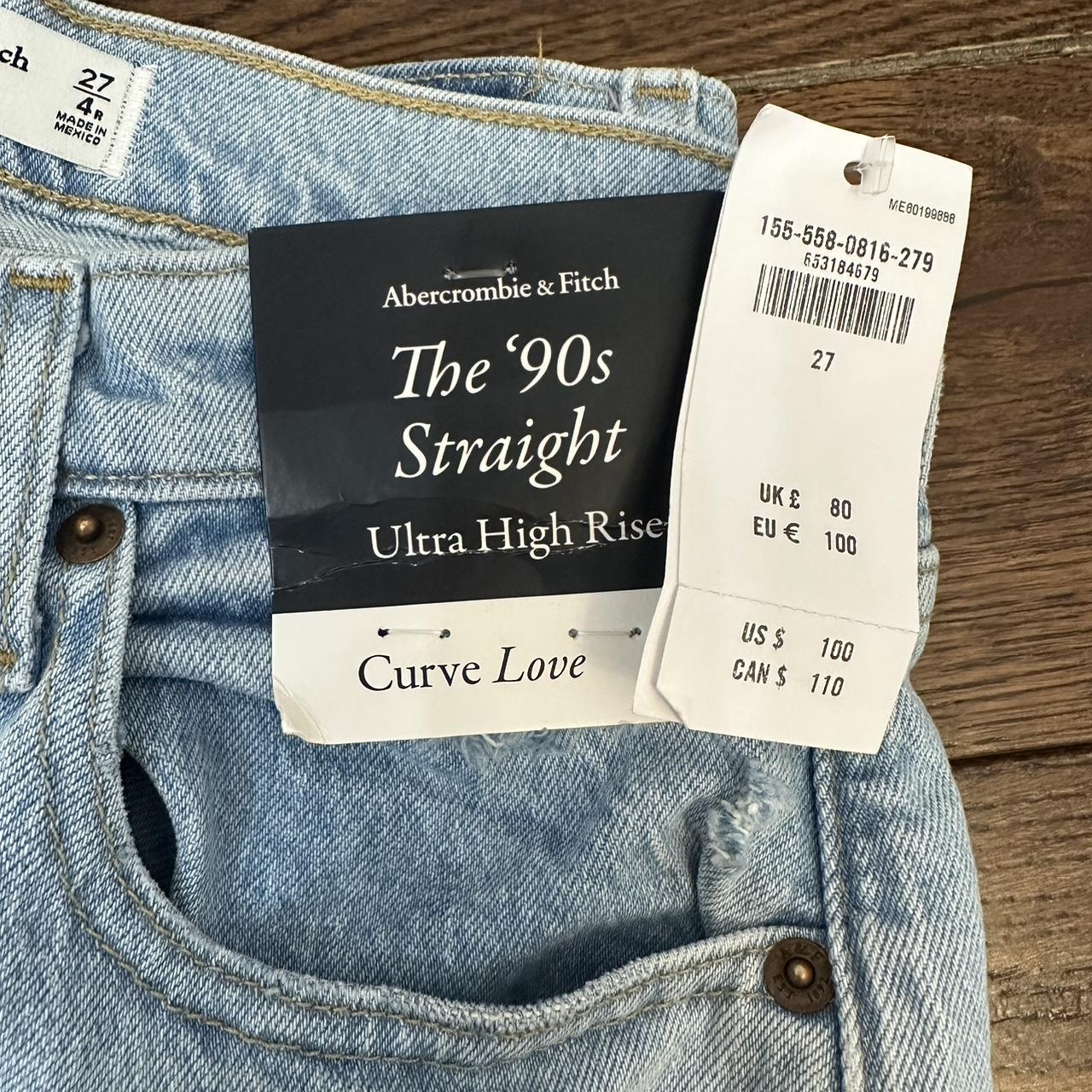 Abercrombie Ultra High Rise 90’s Straight Jean Curve... - Depop