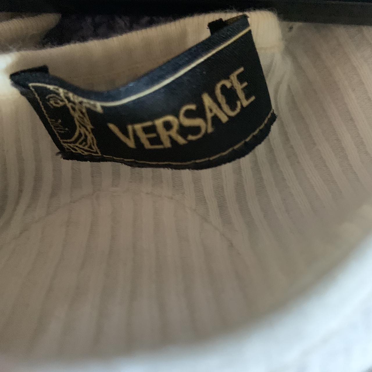 Small white Versace tank top #trendy #Versace #thirfted - Depop