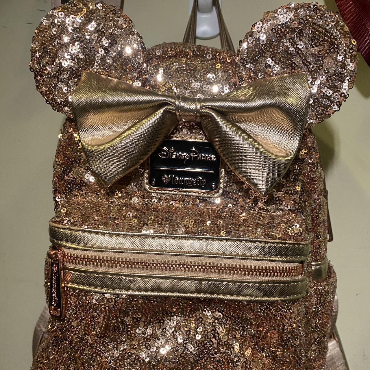 Rose Gold Sequin Disney Loungefly Backpack #disney... - Depop