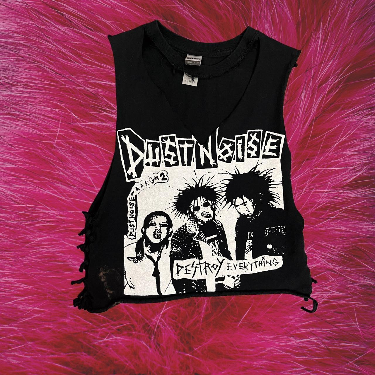 handmade dust noise cropped tank ☾⋆｡𖦹 ° d-beat band... - Depop