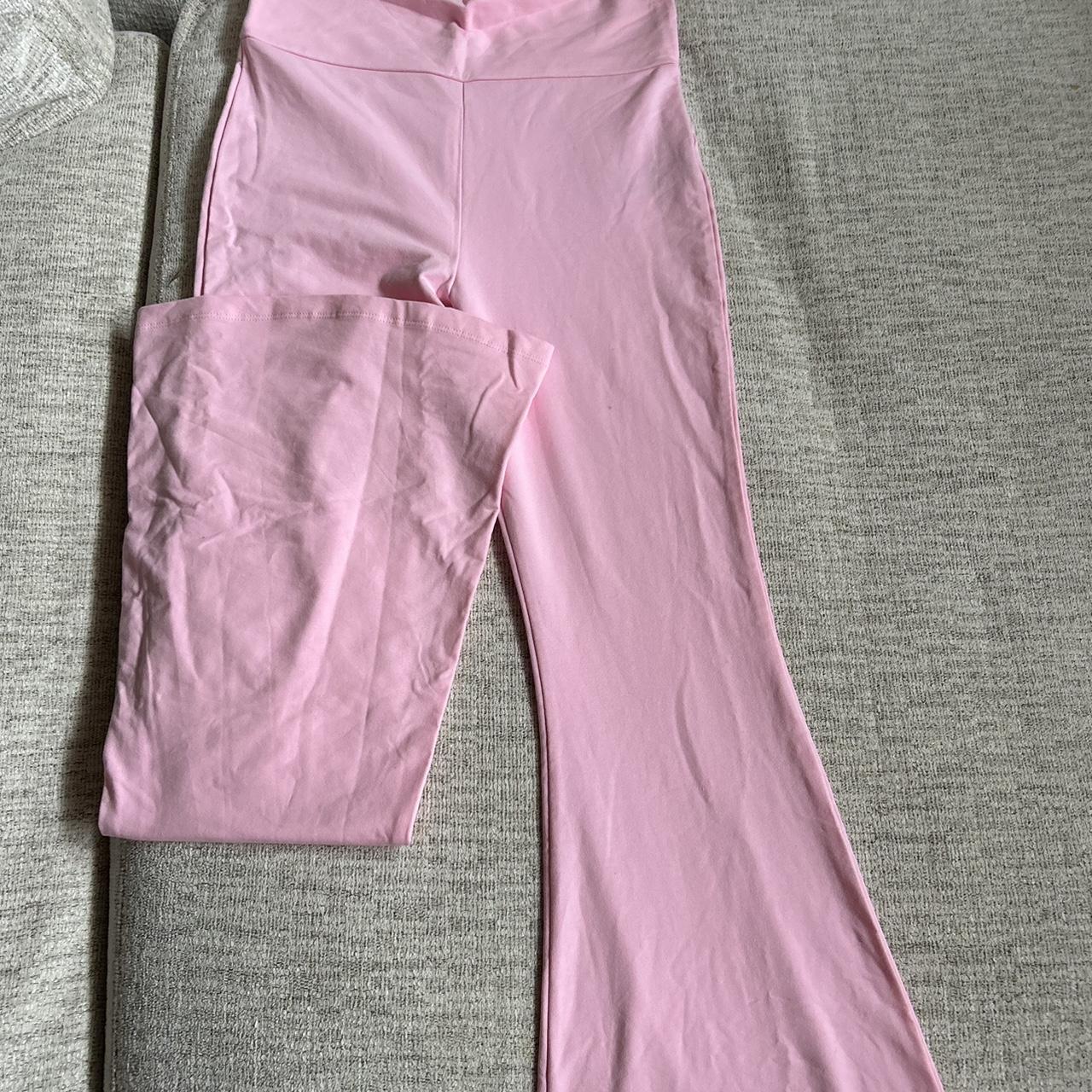 EDIKTED NEVER WORN pink flare leggings #y2k... - Depop