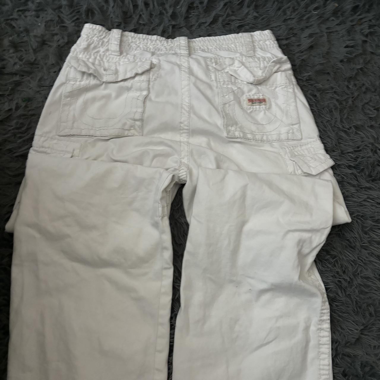 White true religion pants 🎯 -waist 31 (adjustable)... - Depop