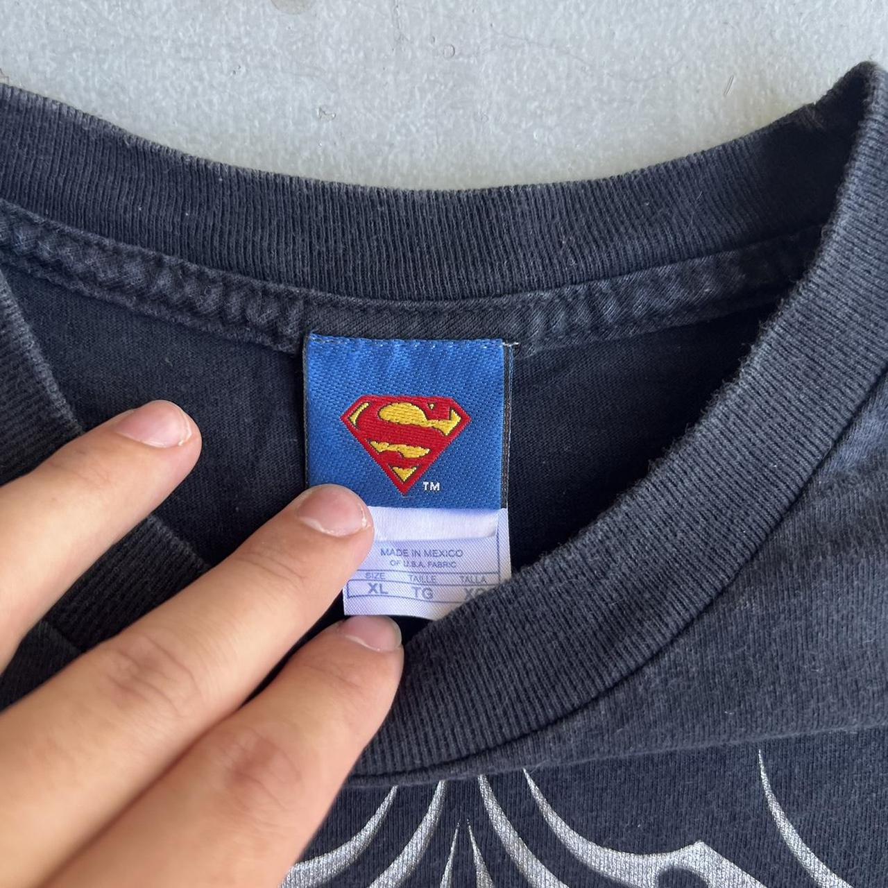 Y2K Vintage Superman Silver Steel Flame Black... - Depop