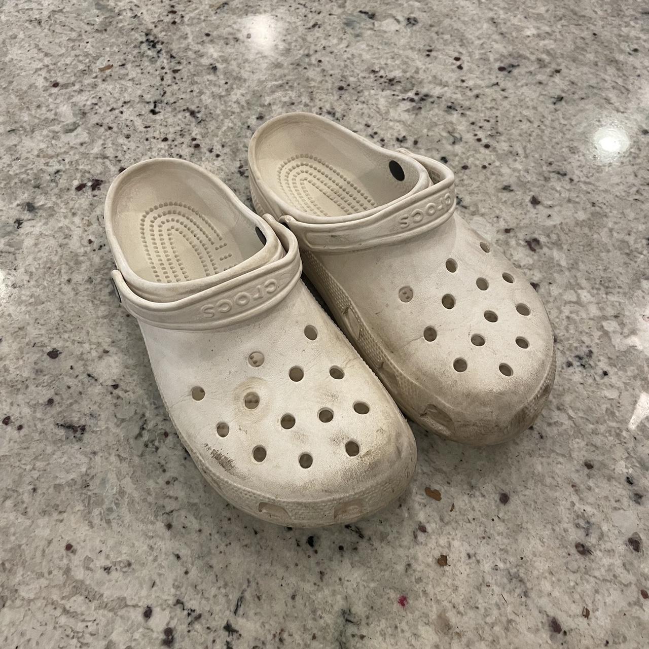 Beat white crocs Size 11 - Depop