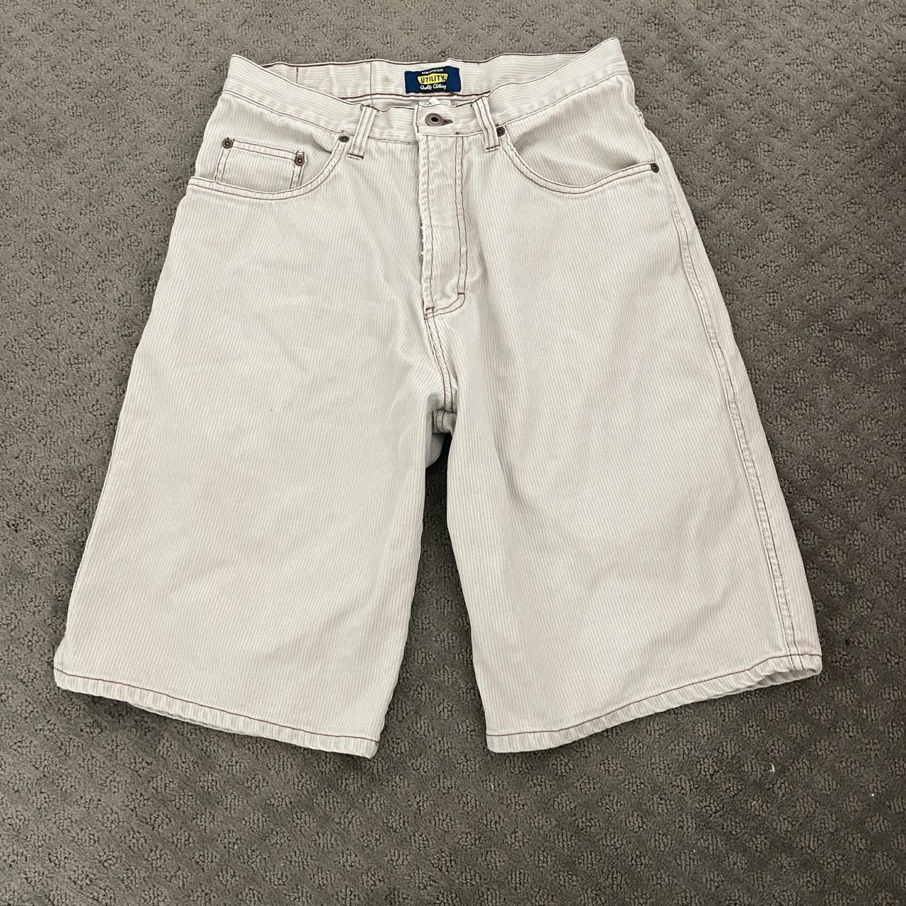 thrifted jorts cream color fits size 4 women - Depop