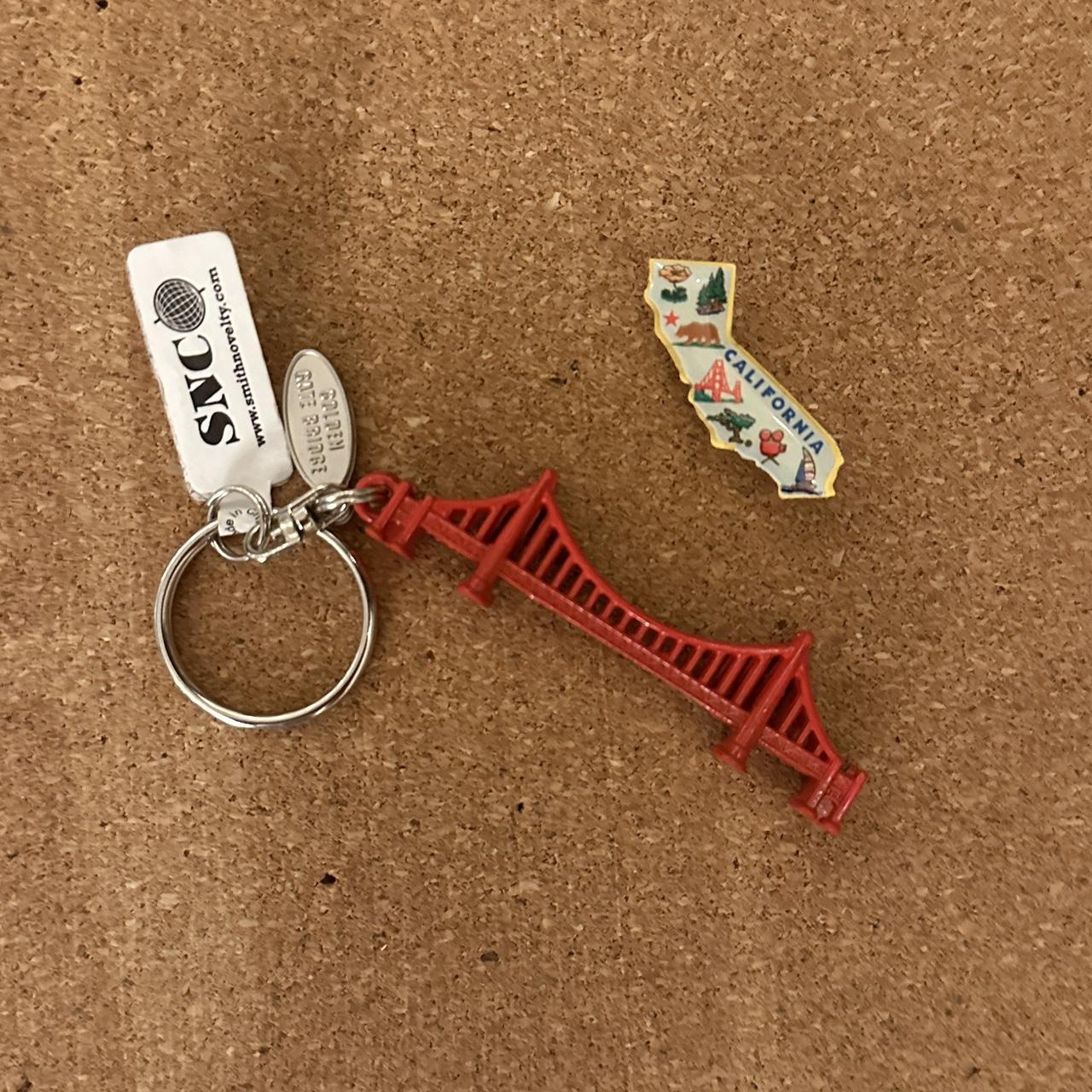 Golden Gate Bridge Keychain and California Pin - Depop