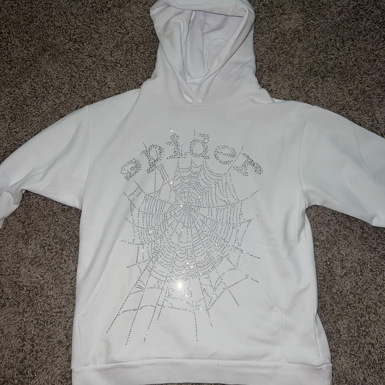 WHITE SP5DER RHINESTONE RARE HAS ALL RHINESTONES NEW - Depop